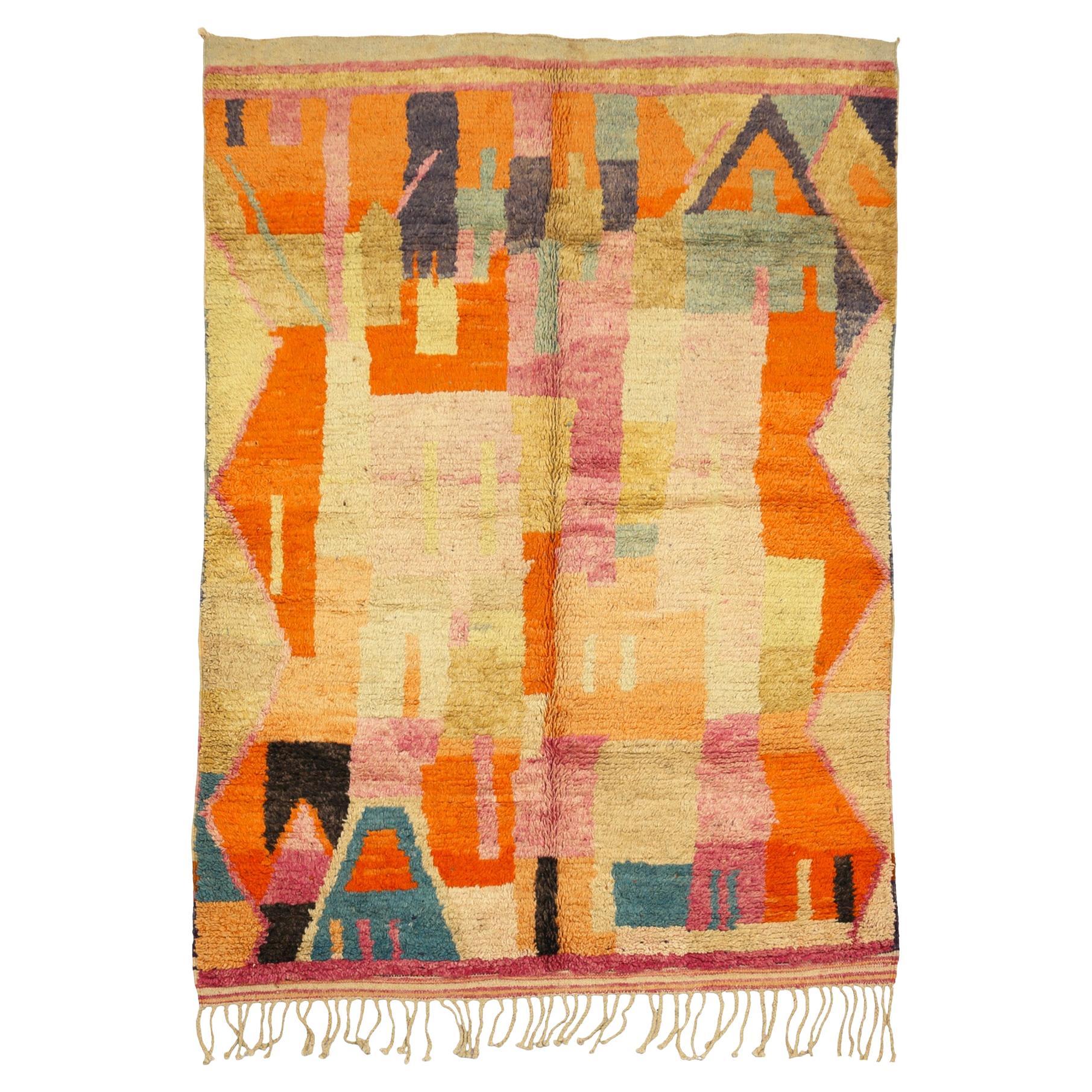 Morrocan Bohemian Tribal Boujaad rug, Berber Shag Rug, In Stock For ...