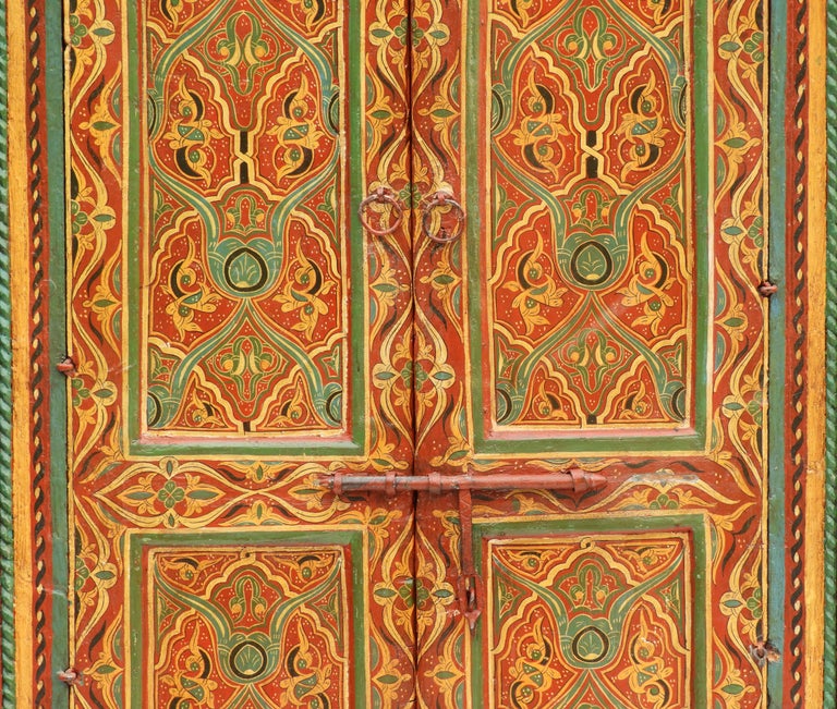 Morrocan Painted Open Backed Cupboard Early 20th Century Folk Art at ...