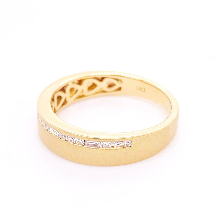Morse Code Diamond Ring, Baguette and Round Diamonds Asymmetrical ...
