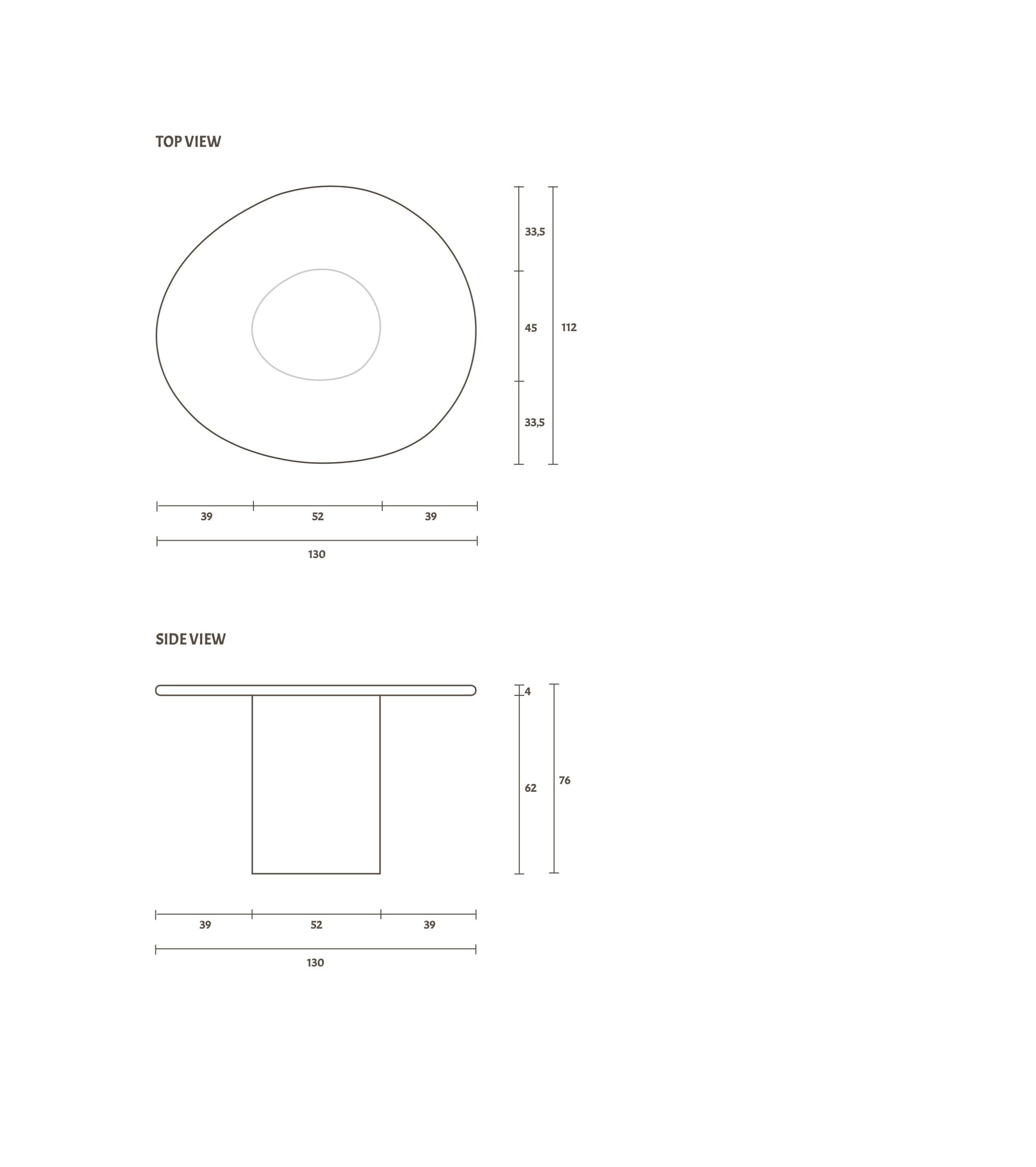 Organic Shaped Mortex Dining Table "Sami" 130 by Isabelle Beaumont For ...