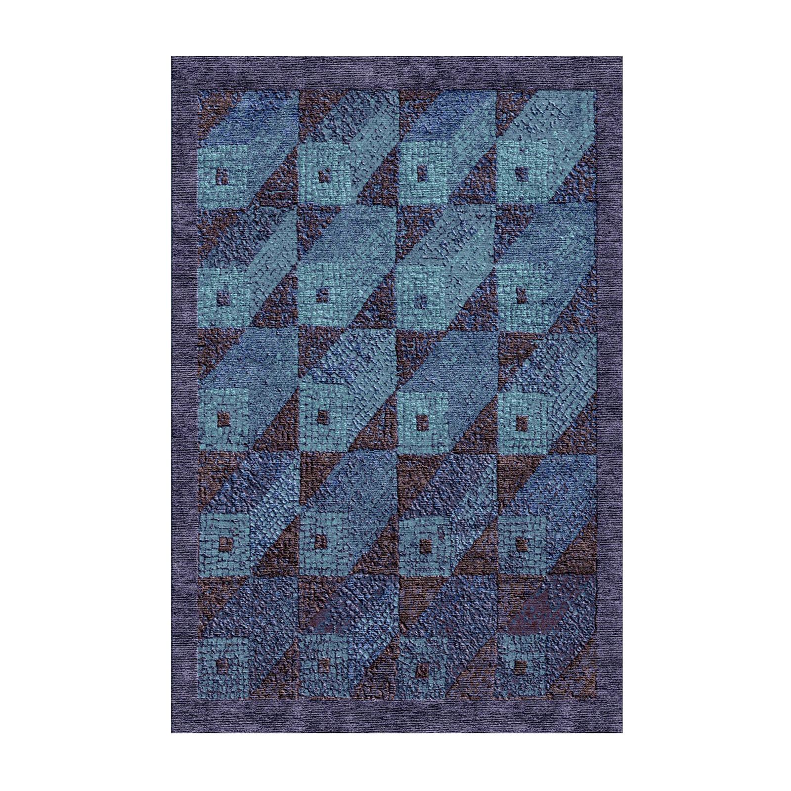 Mosaic Blue Rug For Sale at 1stDibs