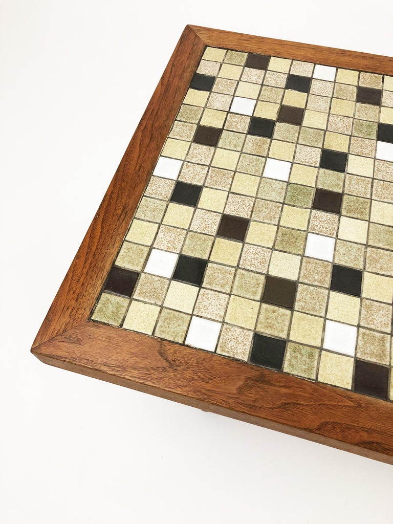 Mosaic Tile and Walnut Coffee Table by Jane and Gordon Martz For Sale at 1stDibs