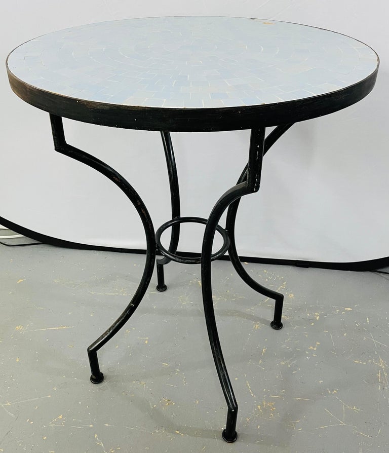Mosaic Tile Bistro Style Round Table at 1stDibs | mosaic tile bistro ...
