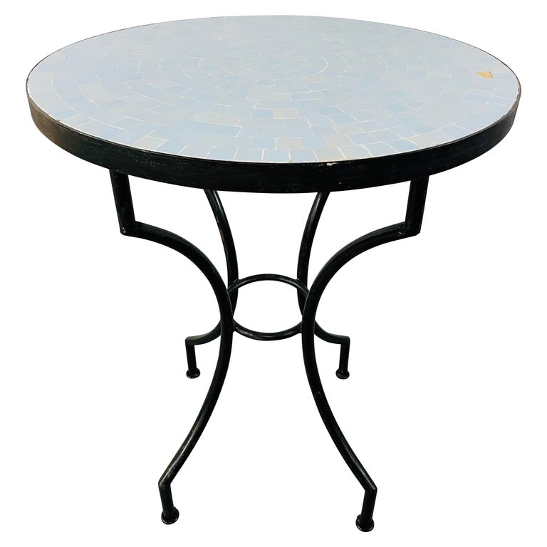 Mosaic Tile Bistro Style Round Table at 1stDibs | mosaic tile bistro ...
