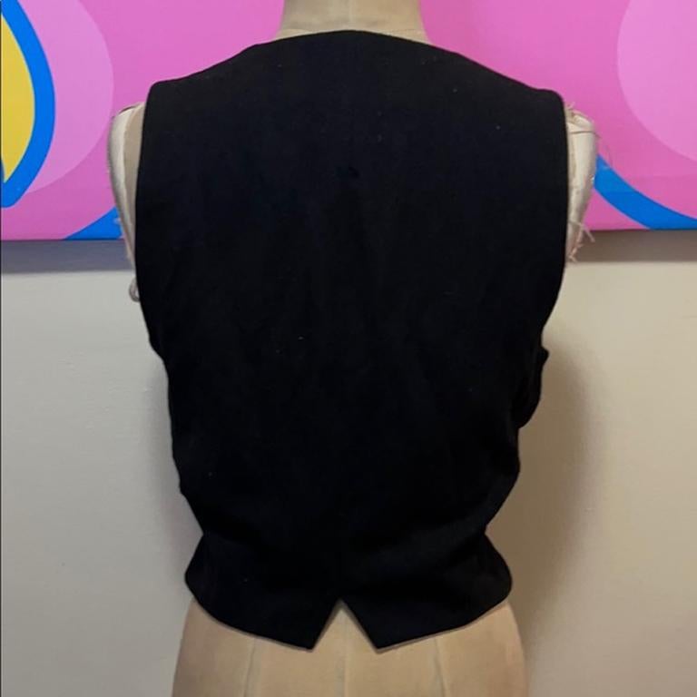 Moschino Black Wool Safety Pin Vest For Sale at 1stDibs
