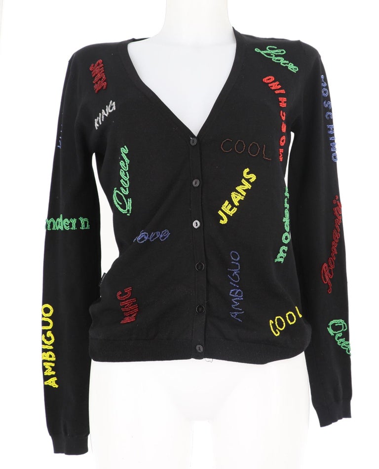 Moschino Cardigan in Black For Sale at 1stDibs