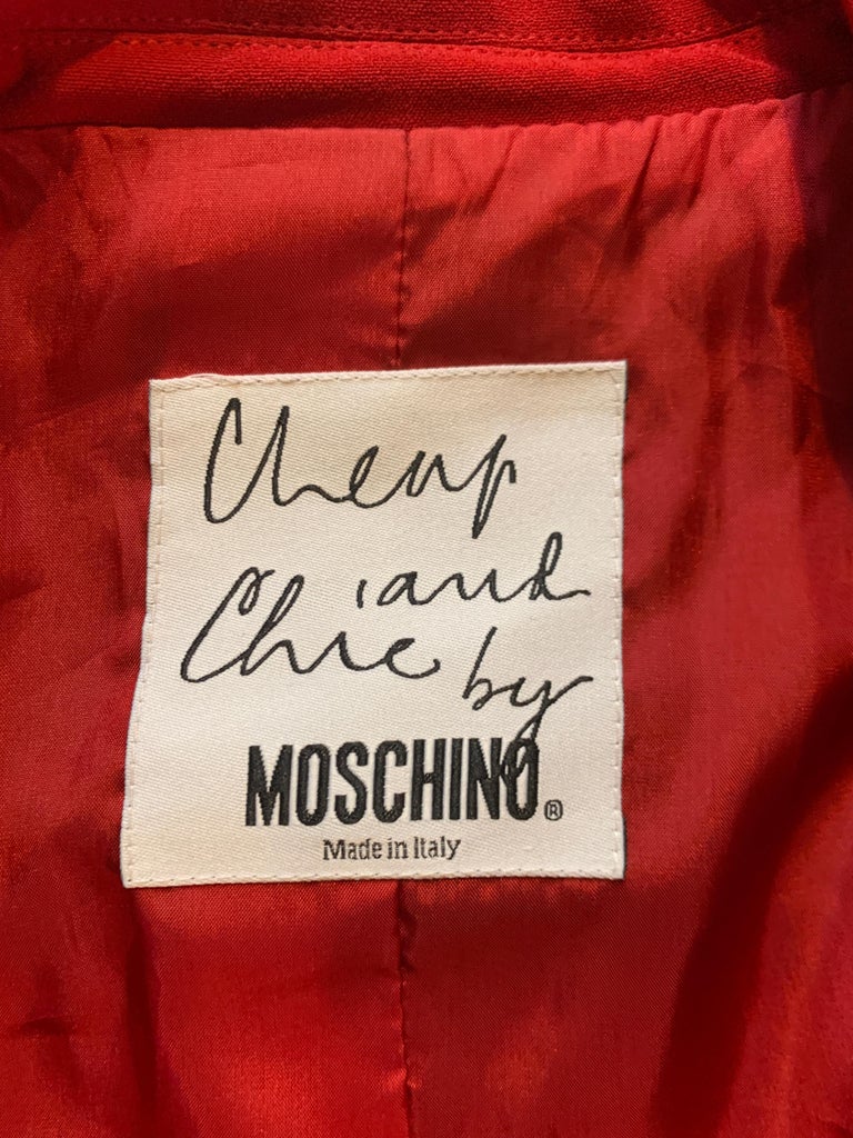 Moschino Cheap and Chic Red and Black Velvet Pom Pom Blazer Jacket ...