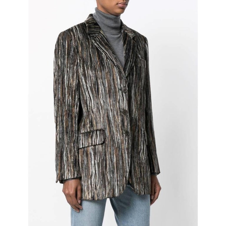 Moschino Cheap and Chic Vintage multicolor ribbed velvet 90s jacket For ...