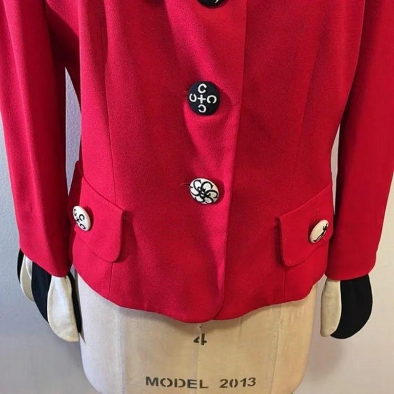 Moschino Cheap Chic Black Red White Flower Petal Jacket Blazer For Sale ...