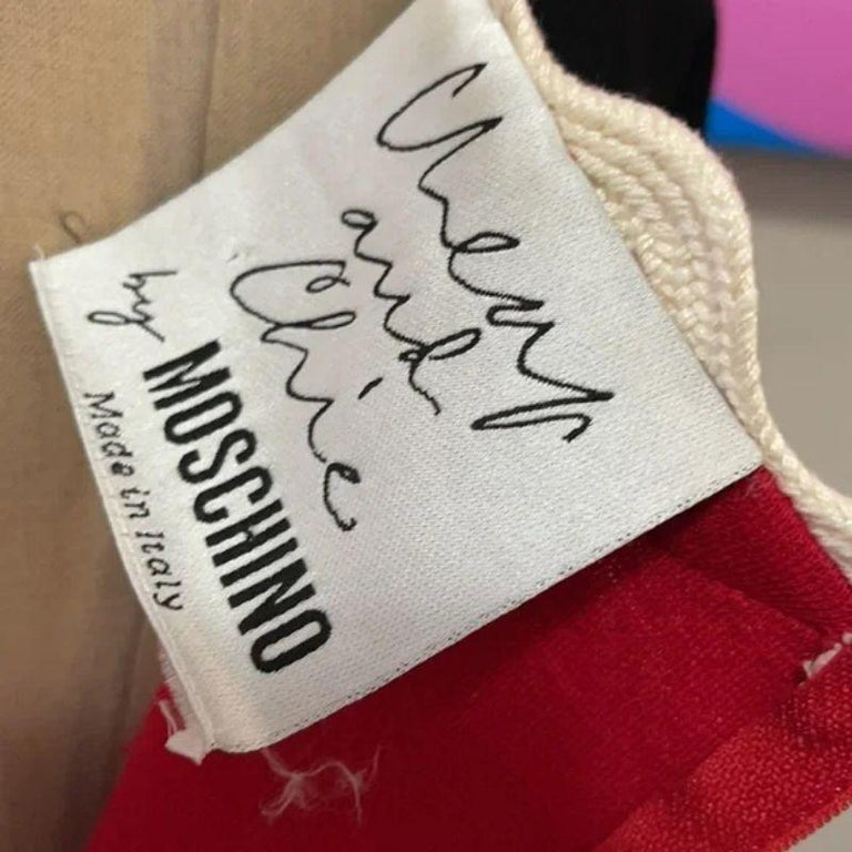 Moschino Cheap Chic Black Red Wool Rick Rack Dress For Sale at 1stDibs