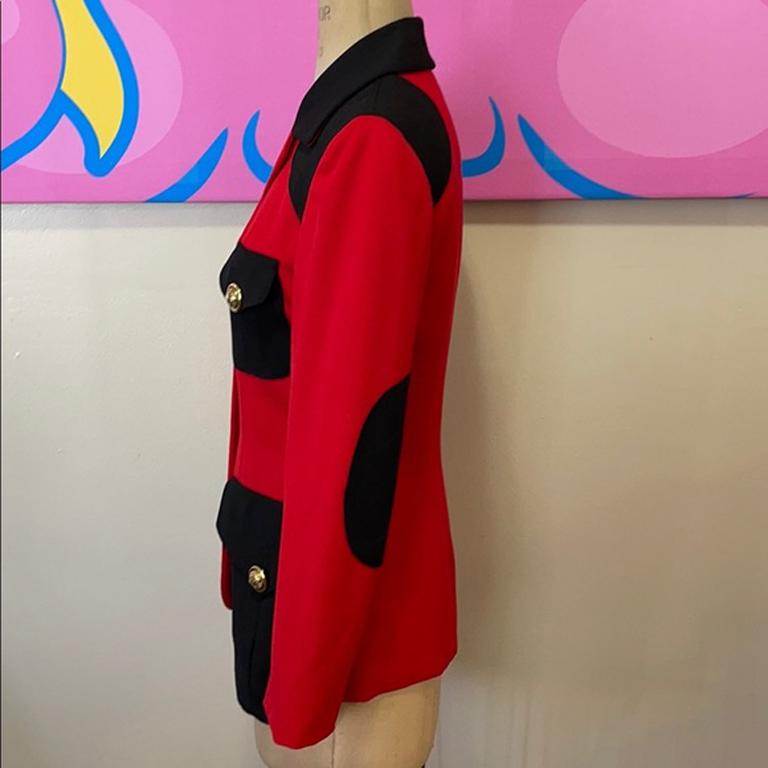 Moschino Cheap Chic Red Wool Military Jacket For Sale at 1stDibs