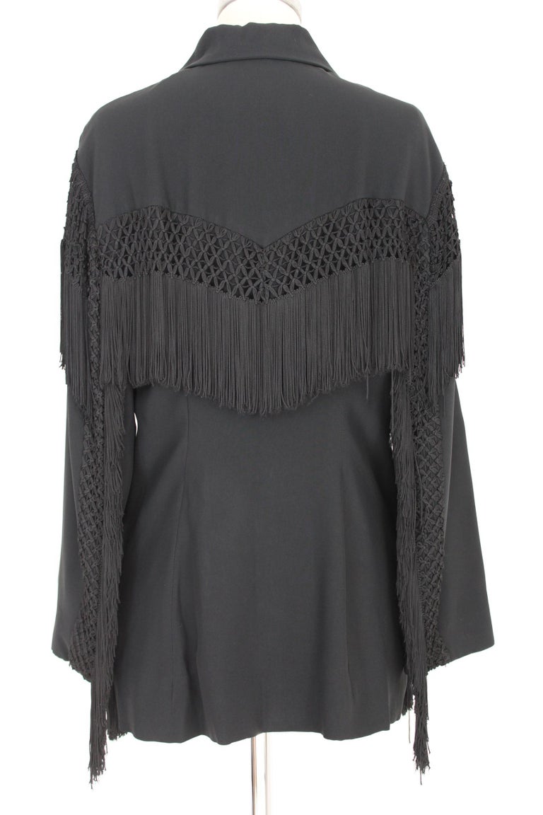 Moschino Couture Black Fringe Country Western Jacket 1980s at 1stDibs ...