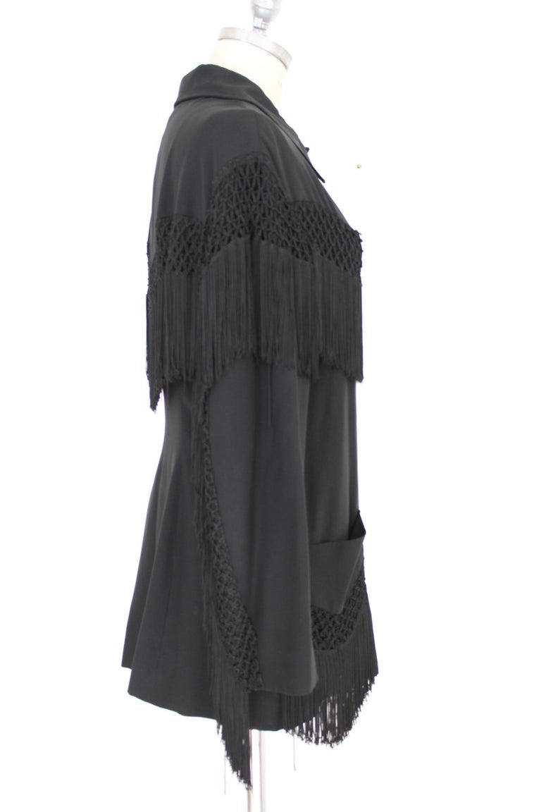 Moschino Couture Black Fringe Country Western Jacket 1980s at 1stDibs ...