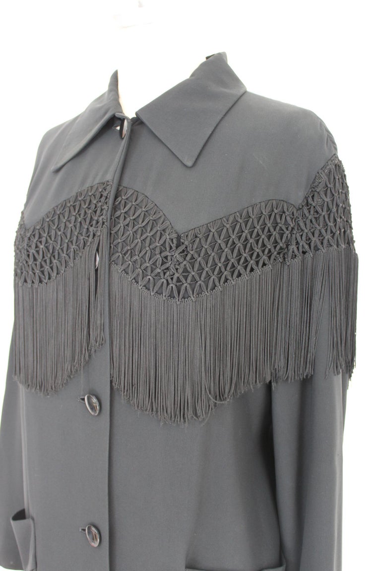 Moschino Couture Black Fringe Country Western Jacket 1980s at 1stDibs ...