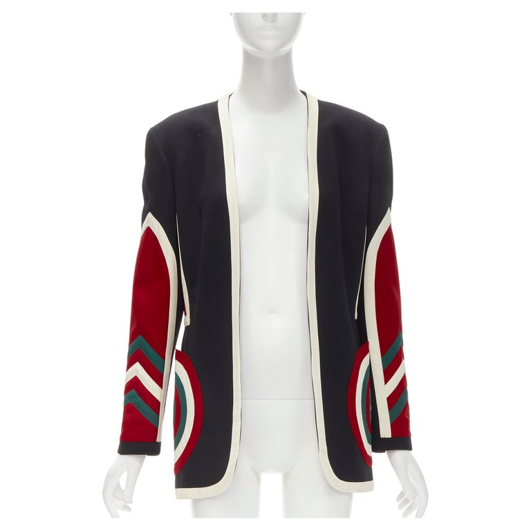 MOSCHINO COUTURE! black red creoe Star Bullseye geometric blazer IT42 L ...