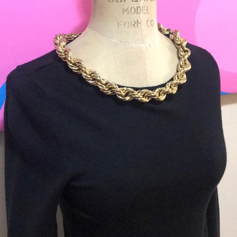Moschino Couture Gold Chain Black Sweater NWT For Sale at 1stDibs