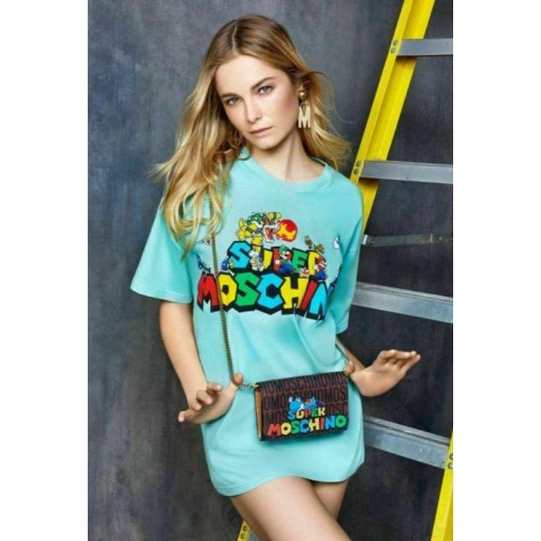 Moschino Couture Jeremy Scott Super Mario Team Nintendo Green T-Shirt ...