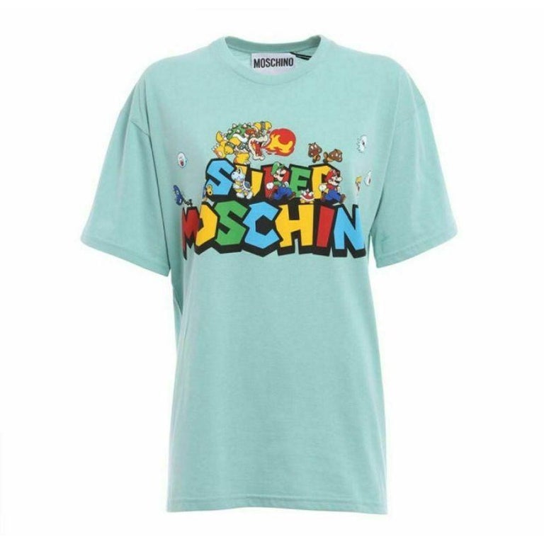 Moschino Couture Jeremy Scott Super Mario Team Nintendo Green T-Shirt ...