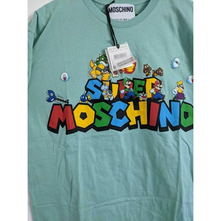 Moschino Couture Jeremy Scott Super Mario Team Nintendo Green T-Shirt ...