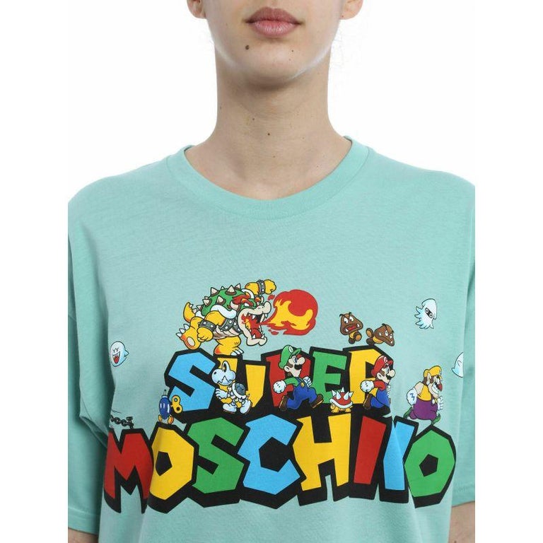 Moschino Couture Jeremy Scott Super Mario Team Nintendo Green T-Shirt ...