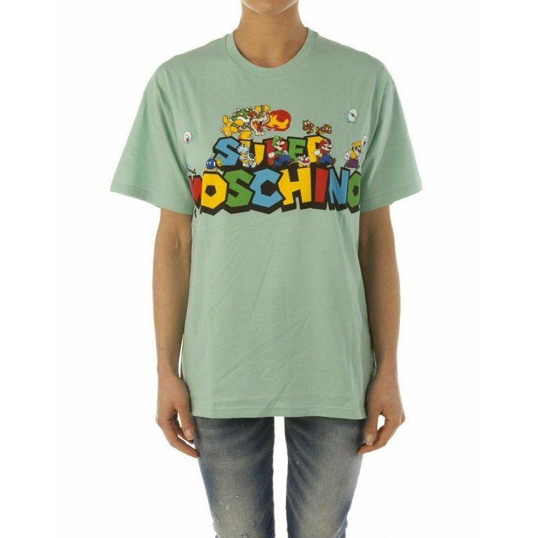 Moschino Couture Jeremy Scott Super Mario Team Nintendo Green T-Shirt ...