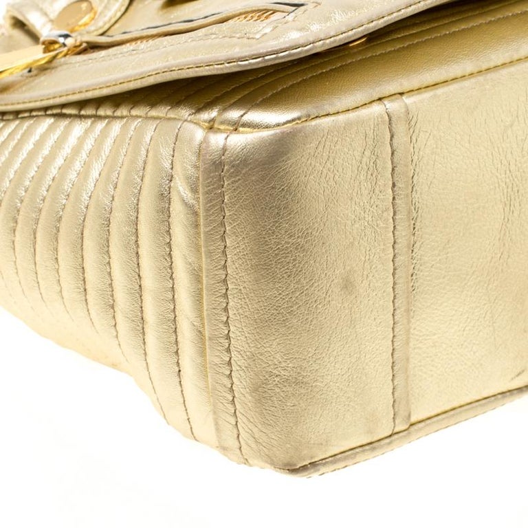 Moschino Gold Leather Large Biker Jacket Shoulder Bag For Sale at ...