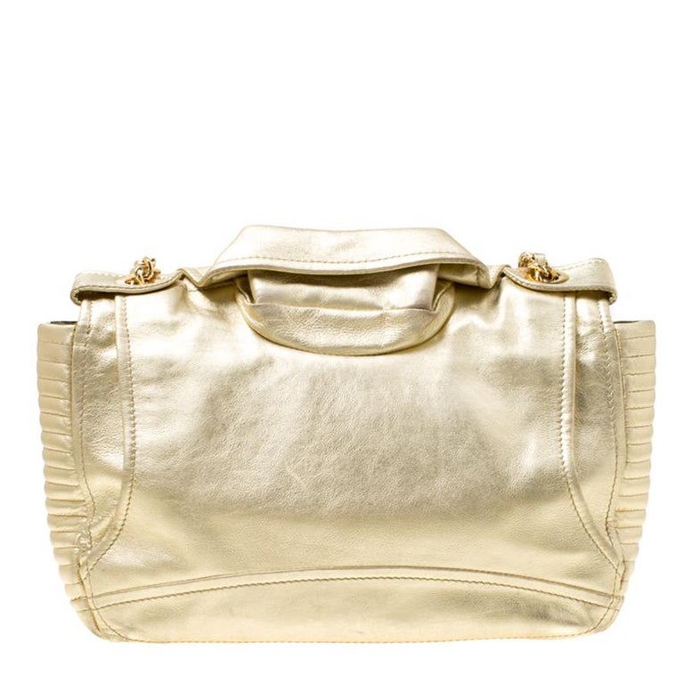 Moschino Gold Leather Large Biker Jacket Shoulder Bag For Sale at ...