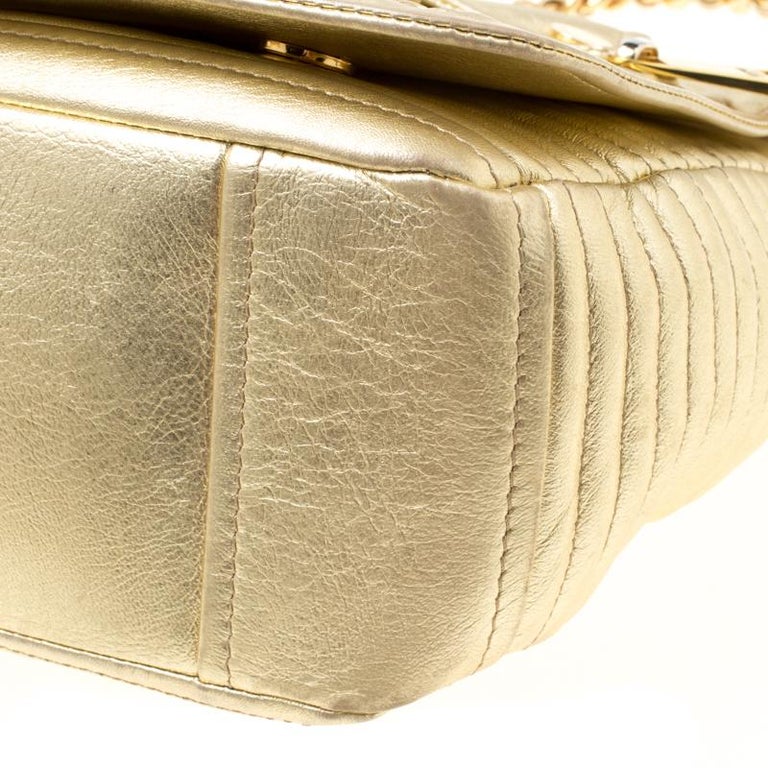 Moschino Gold Leather Large Biker Jacket Shoulder Bag For Sale at ...