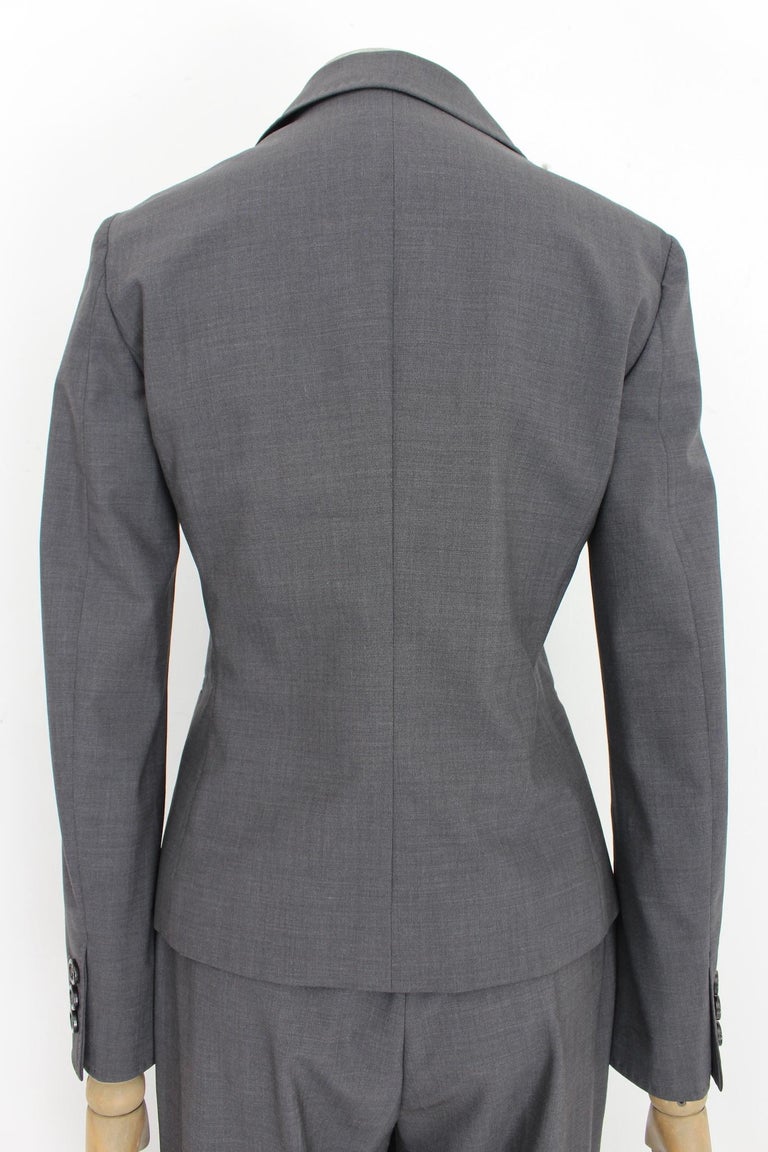 Moschino Gray Wool Classic Suit Pants For Sale at 1stDibs
