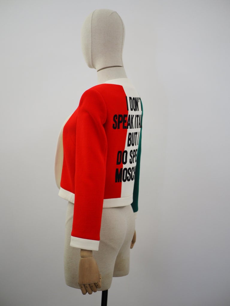 Moschino "I don't speak italian but i do speak Moschino" italian flag ...