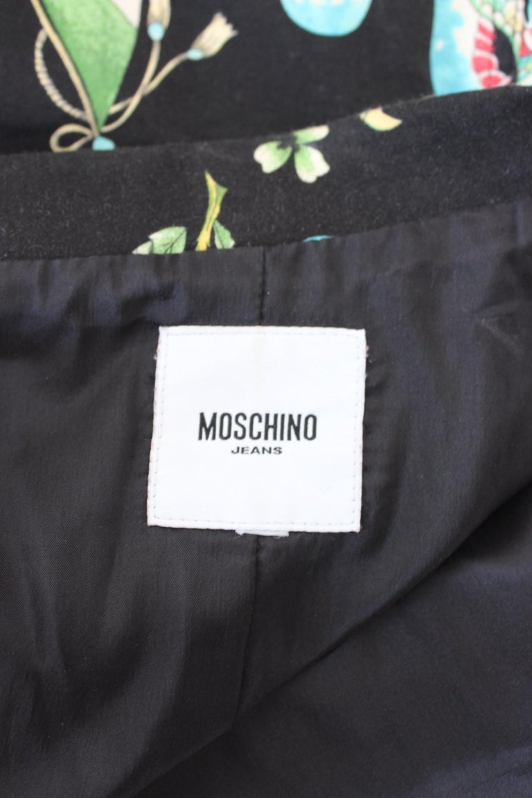 Moschino Illustrated Jacket Birds Flowers Cherries 2000s at 1stDibs
