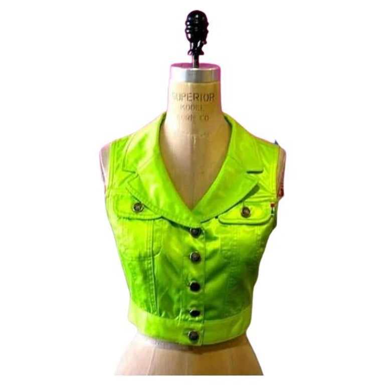 Moschino Jeans Apple Green Cropped Vest at 1stDibs