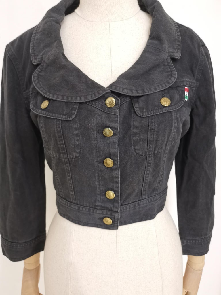 Moschino jeans black jacket at 1stDibs | moschino jeans jacket