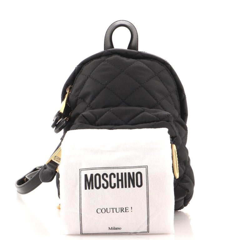 Moschino Logo Patch Backpack Quilted Nylon Mini For Sale at 1stDibs