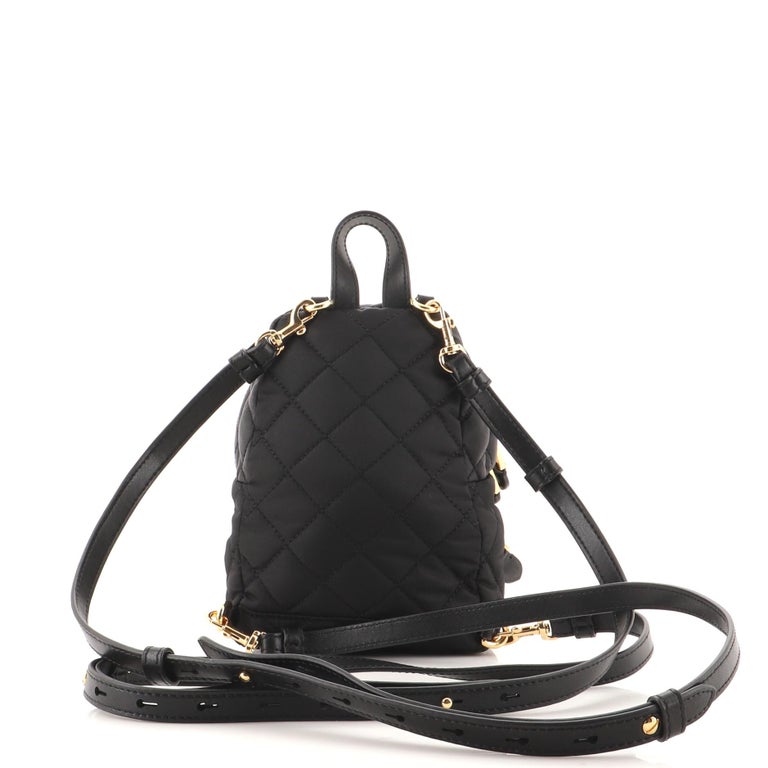 Moschino Logo Patch Backpack Quilted Nylon Mini For Sale at 1stDibs
