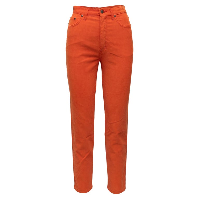 Moschino Orange Jeans Skinny-Leg Corduroy Pants For Sale at 1stDibs