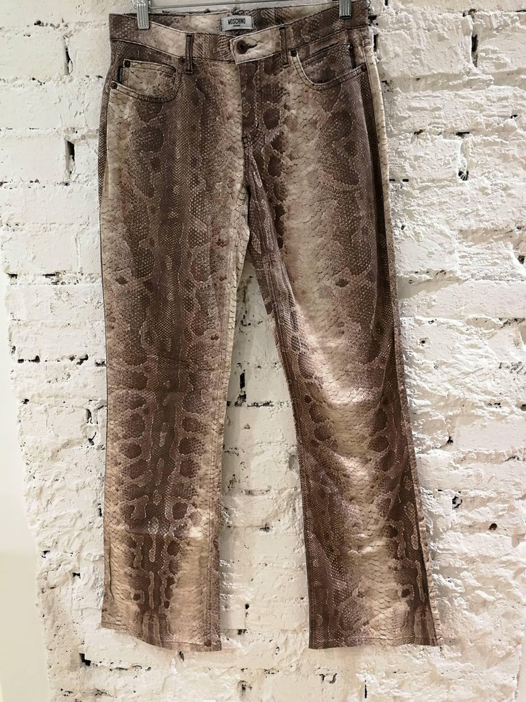 Moschino python stamp Trousers at 1stDibs