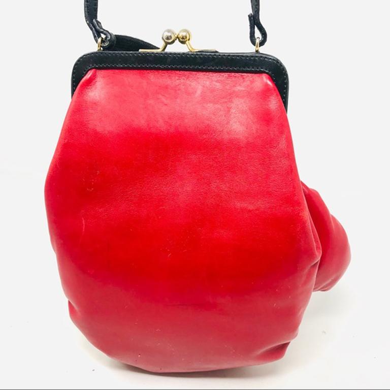 Moschino Red Leather Boxing Glove Bag Purse at 1stDibs | boxing purse ...