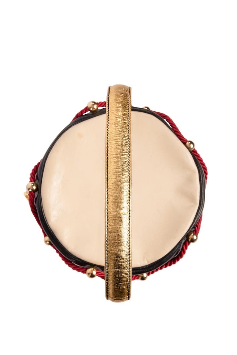 MOSCHINO Redwall Drum Novelty Top Handle Bag, late 1980s/early 1990s For Sale at 1stDibs