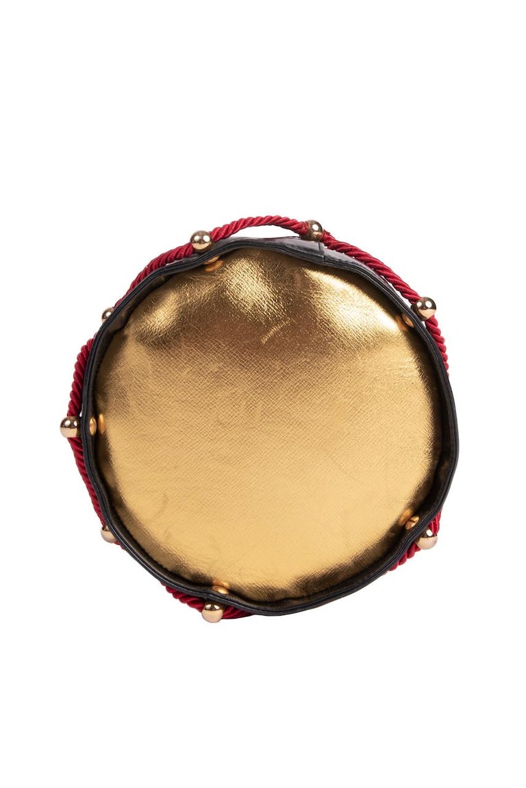 MOSCHINO Redwall Drum Novelty Top Handle Bag, late 1980s/early 1990s For Sale at 1stDibs