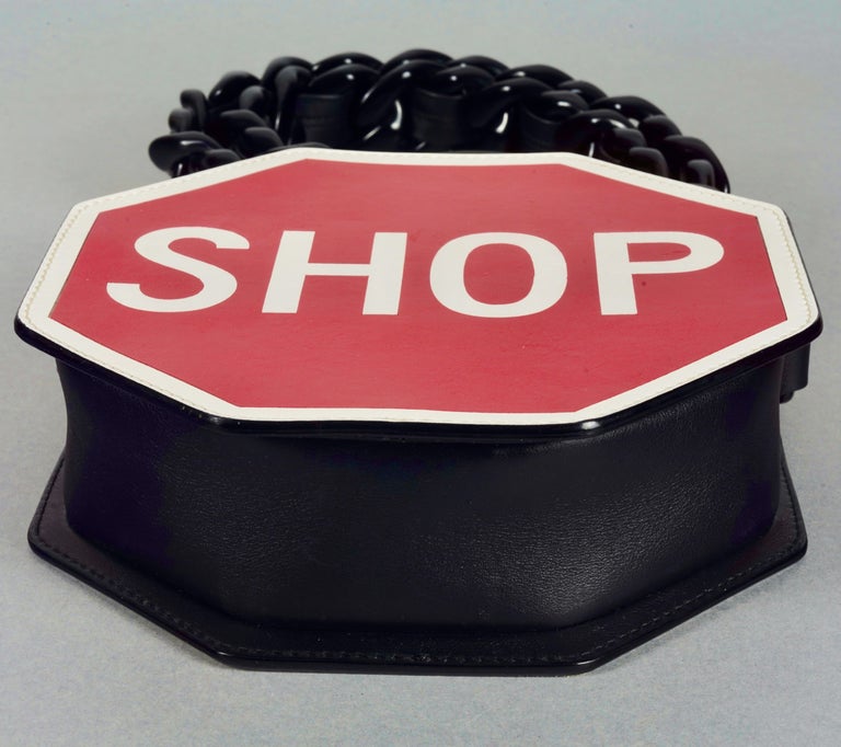 MOSCHINO "SHOP" Stop Sign Novelty Shoulder Bag at 1stDibs