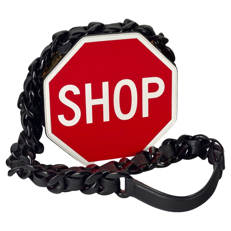 MOSCHINO "SHOP" Stop Sign Novelty Shoulder Bag at 1stDibs