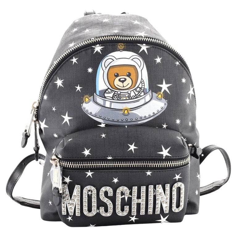 Moschino Teddy Bear Zip Around Backpack Printed Coated Canvas Small For ...