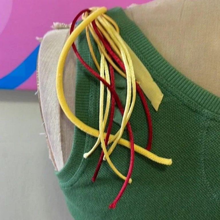 Moschino Truly Italian Green Red Pasta Tank Top at 1stDibs