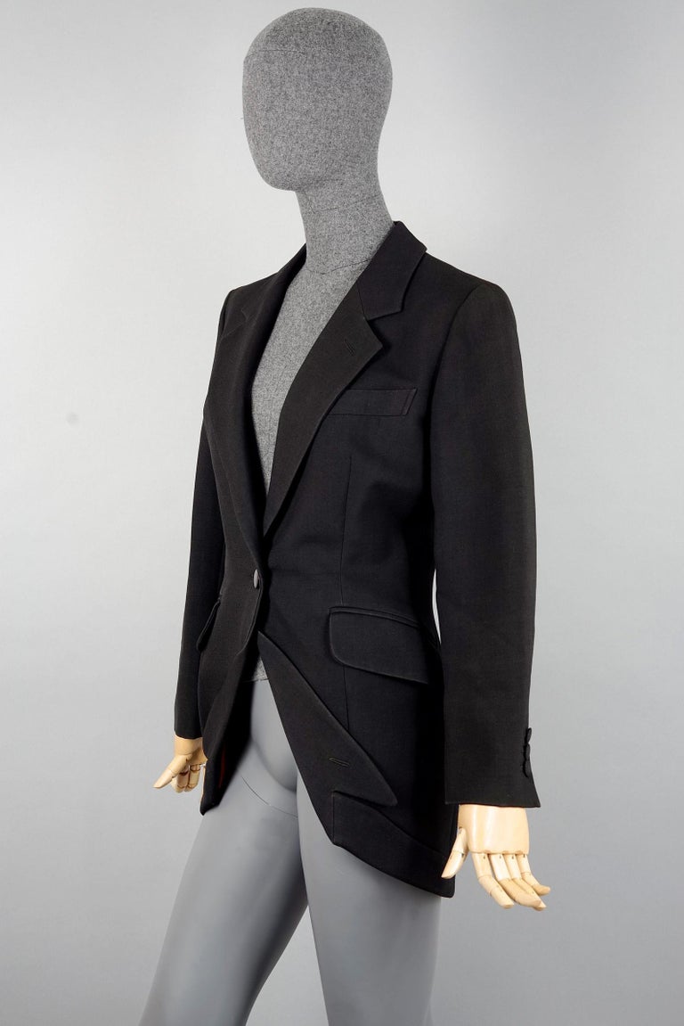 MOSCHINO Upside Down Collar Passementerie Pompom Question Mark Blazer ...