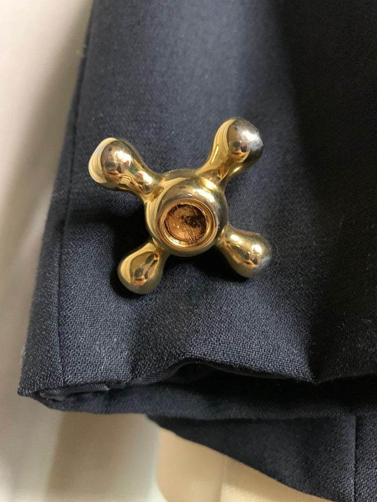 Moschino Vintage Faucet Buttons Black Blazer, 1990s For Sale at 1stDibs
