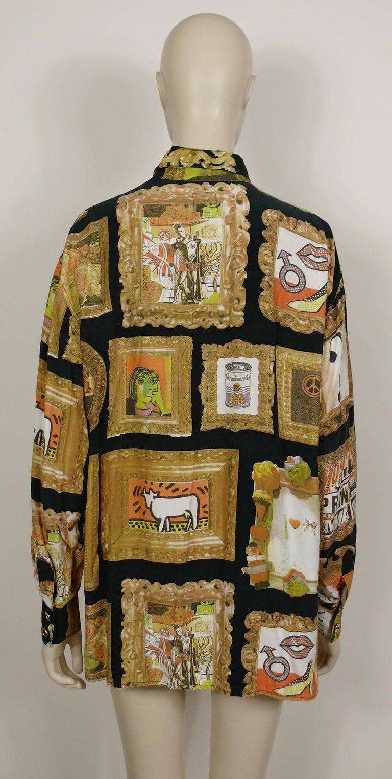 Moschino Vintage Iconic 90s Frame Art Gallery Shirt Size L For Sale at ...
