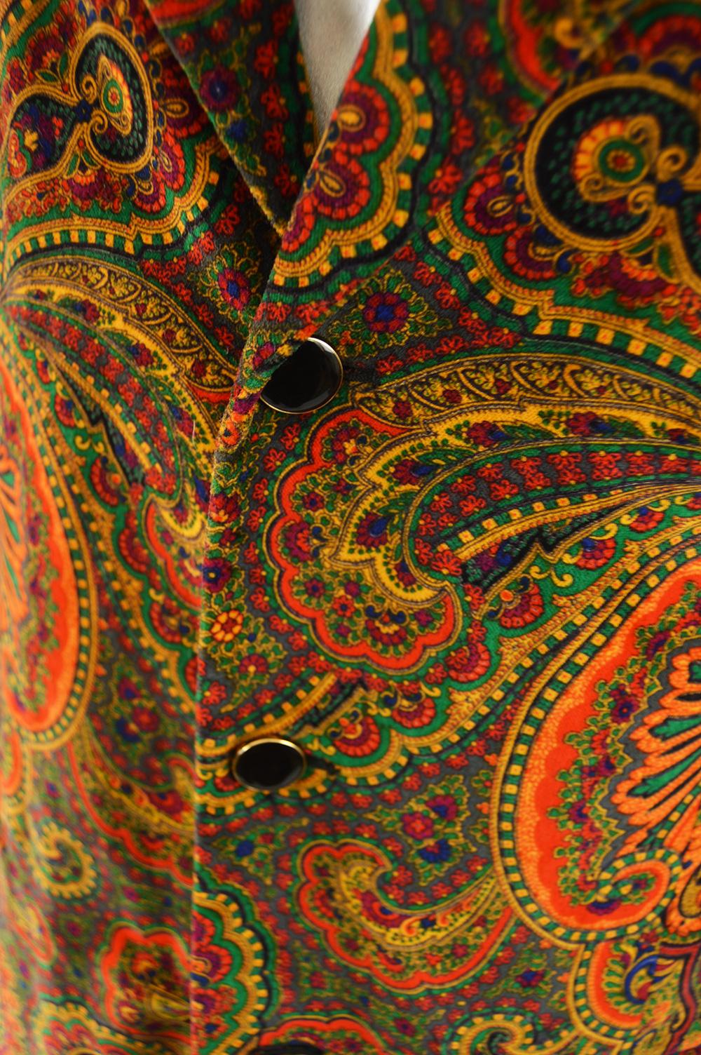 Moschino Vintage Men's Velvet Paisley Blazer Jacket, 1990s For Sale at ...