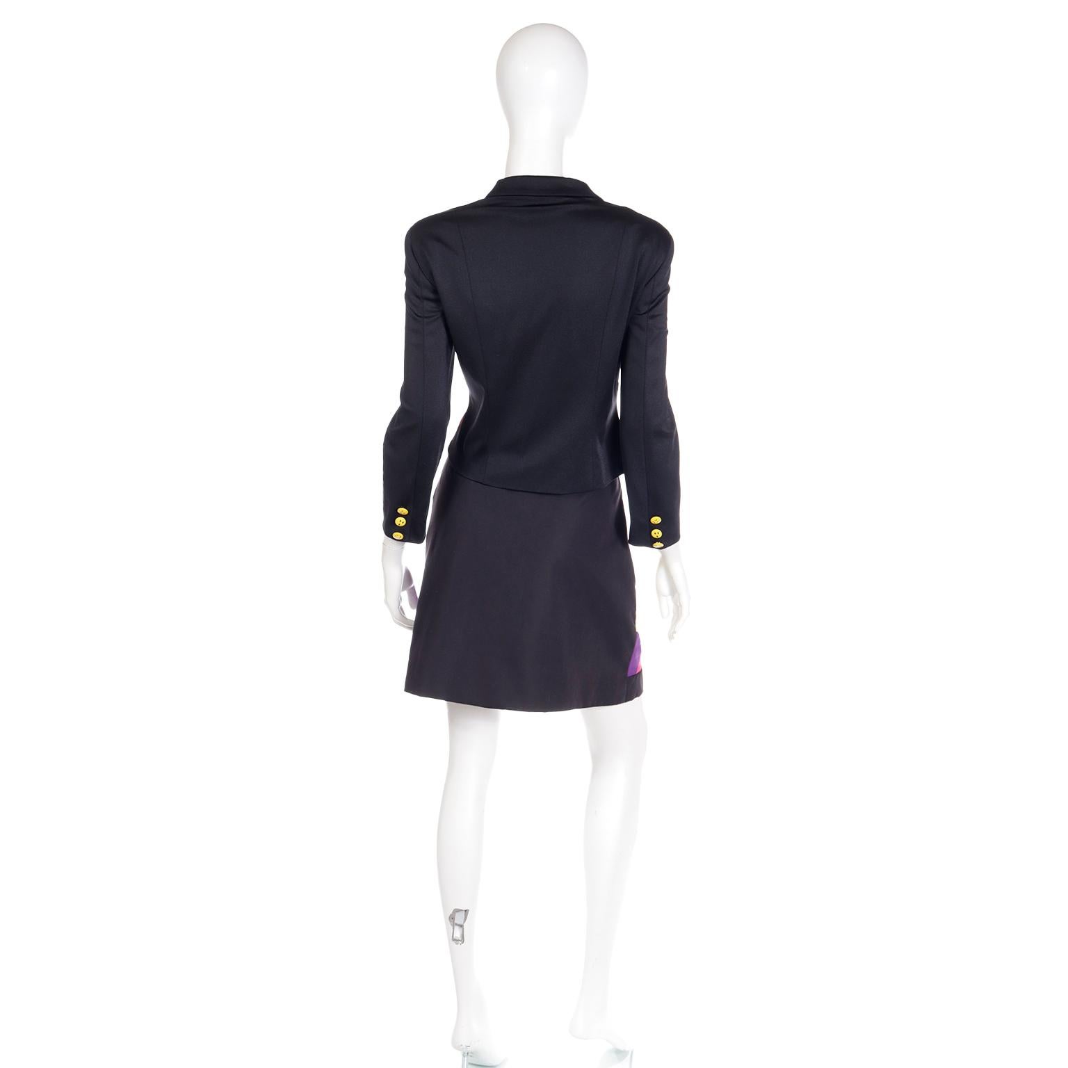 Moschino Vintage Rainbow Color Block 2pc Skirt and Jacket Suit The ...