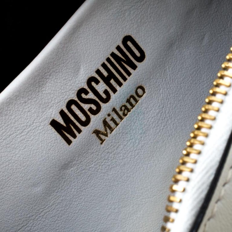 Moschino White/Red Leather Shoulder Bag For Sale at 1stDibs
